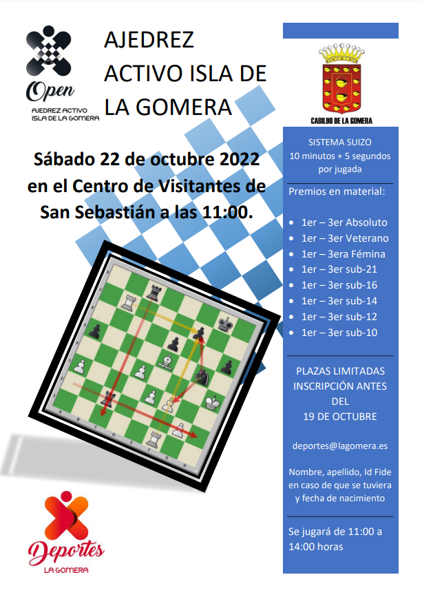 El Cabildo abre la inscripción para participar en una nueva edición del Open de Ajedrez Isla de ...